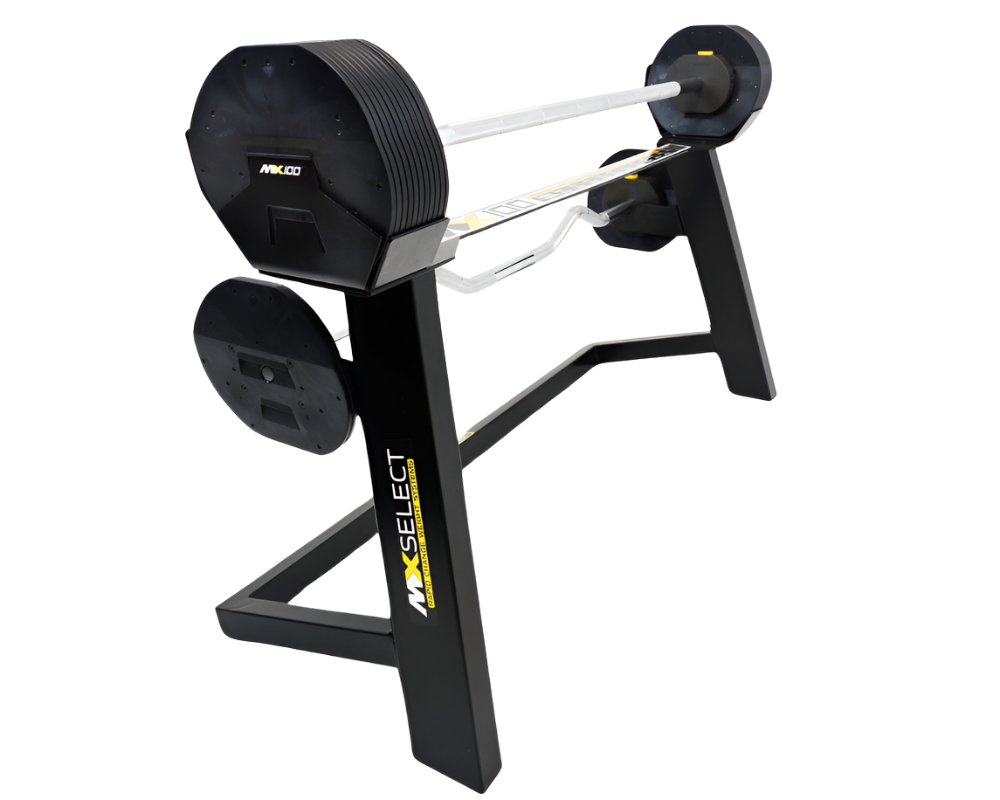MX100 Rapid Change Adjustable Barbell / Curl Bar System (28 lbs to 100